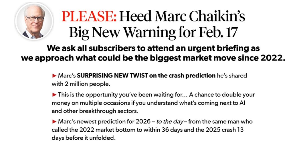 Marc Chaikin Breakthrough 2026: Urgent February 17 Warning
